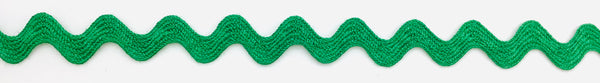 Hunter Green 3/8" 100% Cotton Ric Rac - 25 Yards - Trimplace LLC