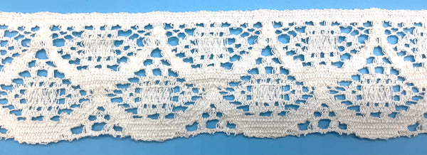 Lt. Beige 2-1/8" 100% Cotton Lever Lace - 8 Yards - Trimplace LLC