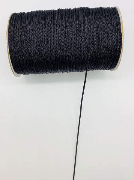 Black 2mm Decorative Nylon Round Braid - 50 Yards - Trimplace LLC