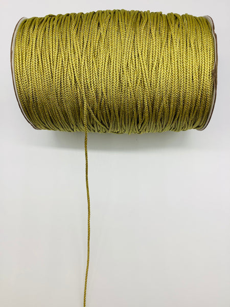 Light Gold Metallic 2mm Decorative Nylon Round Braid - 50 Yards ...